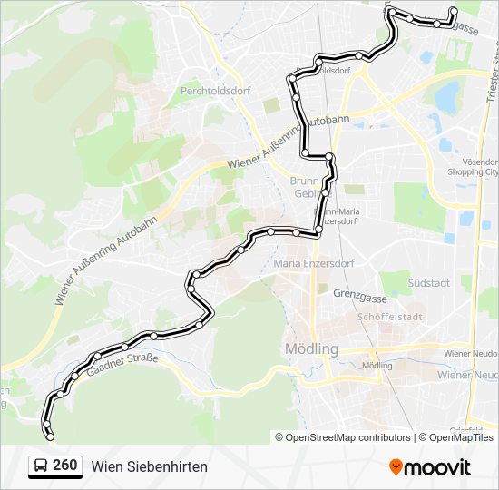 260 Route: Schedules, Stops & Maps - Wien Siebenhirten (Updated)