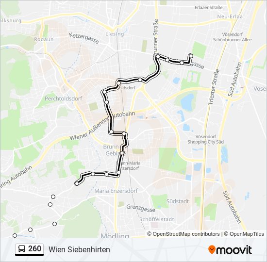 260 Route: Schedules, Stops & Maps - Wien Siebenhirten (Updated)