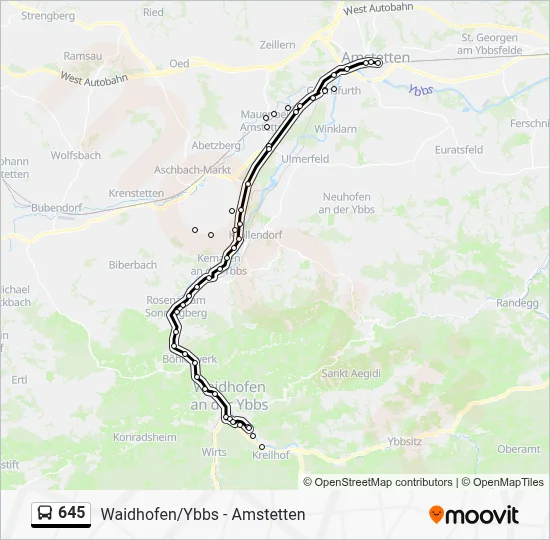 645 Route: Fahrpläne, Haltestellen & Karten - Amstetten Bahnhof ...