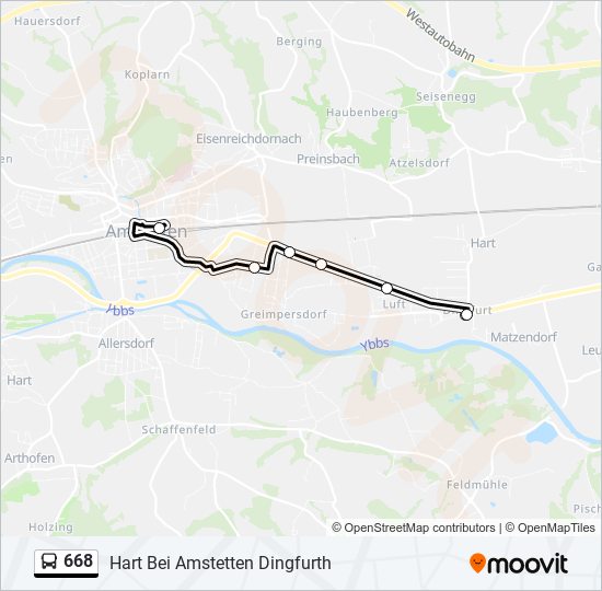 668 Route: Fahrpläne, Haltestellen & Karten - Hart Bei Amstetten ...
