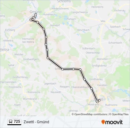 725 Route: Schedules, Stops & Maps - Zwettl Kampparkplatz (Updated)