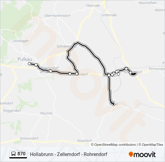 870 Route: Schedules, Stops & Maps - Pulkau Hauptstraße (Updated)