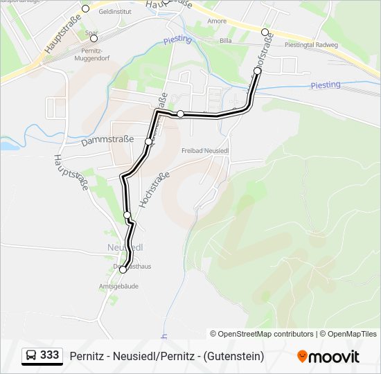 333 Route: Schedules, Stops & Maps - Neusiedl/Pernitz Kapellenplatz ...