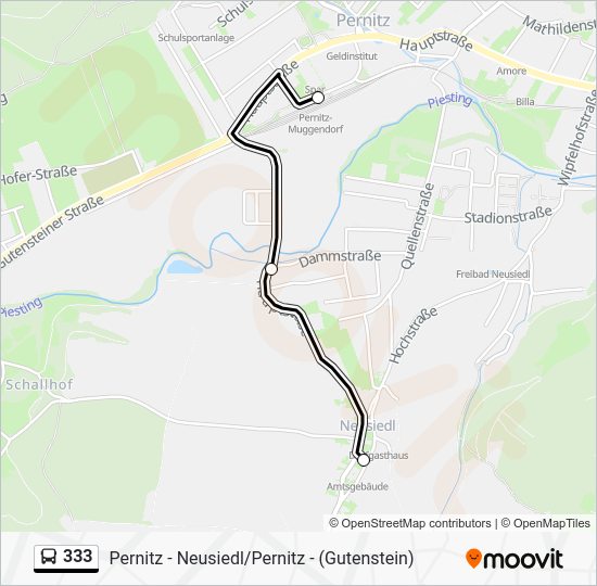 333 Route: Schedules, Stops & Maps - Pernitz-Muggendorf Bahnhof (Updated)
