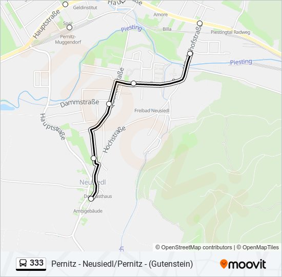 333 Route: Schedules, Stops & Maps - Neusiedl/Pernitz Kapellenplatz ...