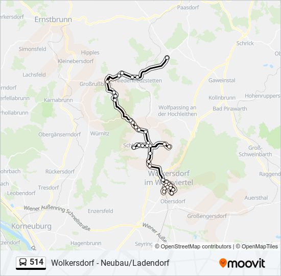 514 Route: Schedules, Stops & Maps - Neubau Bei Ladendorf Neusiedler ...