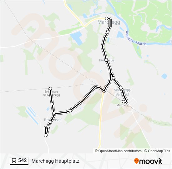 542 Route: Fahrpläne, Haltestellen & Karten - Marchegg Hauptplatz ...