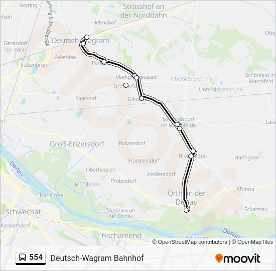 554 Route: Schedules, Stops & Maps - Deutsch-Wagram Bahnhof (Updated)