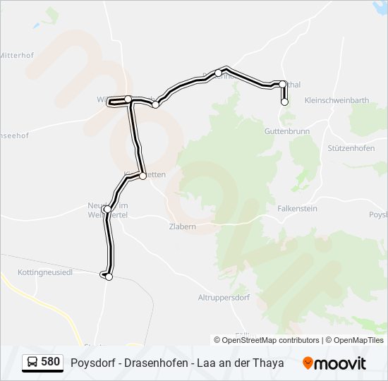 580 Route: Schedules, Stops & Maps - Ottenthal/Mistelbach Süd (Updated)