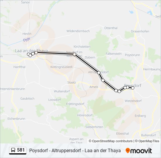 581 Route: Schedules, Stops & Maps - Laa/Thaya Stadtplatz (Updated)