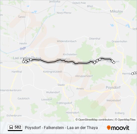 582 Route: Schedules, Stops & Maps - Laa/Thaya Gymnasium (Updated)