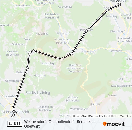 b11 Route: Schedules, Stops & Maps - Oberpullendorf Spitalstraße ...