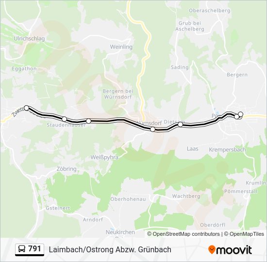 791 Route: Schedules, Stops & Maps - Laimbach/Ostrong Abzw. Grünbach ...