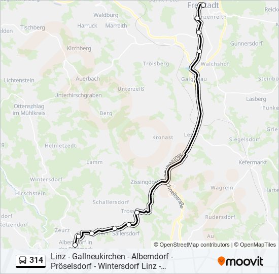 314 Route: Schedules, Stops & Maps - Freistadt Böhmertor (Updated)