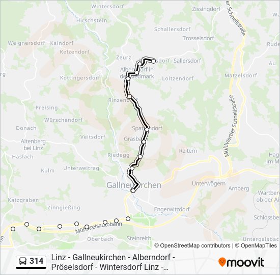 314 Route: Schedules, Stops & Maps - Alberndorf/Riedmark Pröselsdorf ...