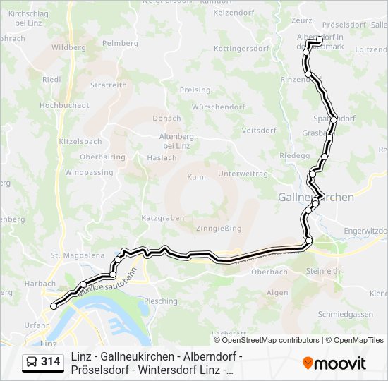 314 Route: Schedules, Stops & Maps - Linz/Donau Linke Brückenstraße ...