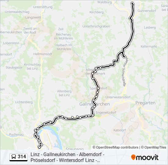 314 Route: Schedules, Stops & Maps - Linz/Donau Hbf (Busterminal) (Updated)