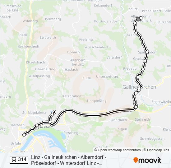 314 Route: Schedules, Stops & Maps - Linz/Donau Linke Brückenstraße ...