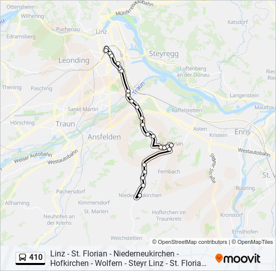 410 Route: Schedules, Stops & Maps - Niederneukirchen Via St. Florian ...