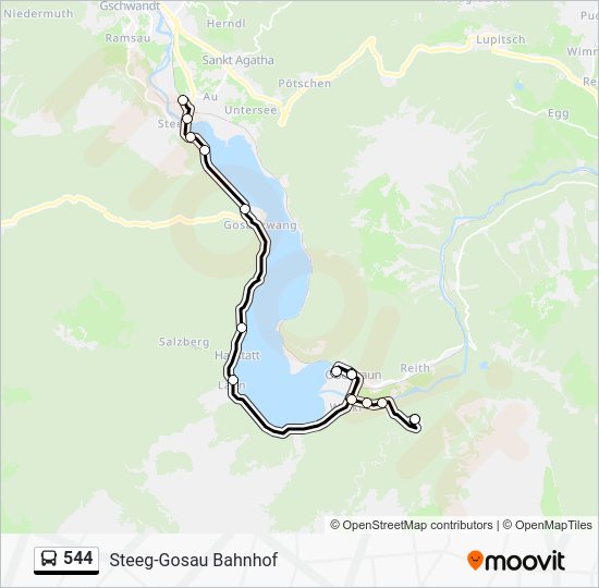 544 Route: Schedules, Stops & Maps - Steeg-Gosau Bahnhof (Updated)