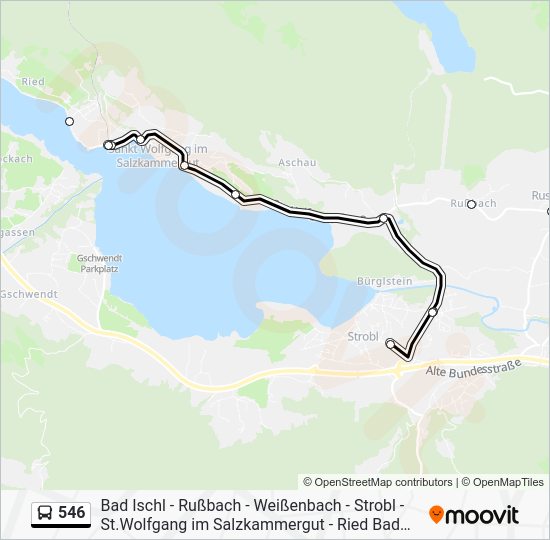 546 Route: Schedules, Stops & Maps - St.Wolfgang Im Salzk. Schafbergbf ...