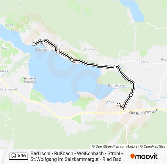546 Route: Schedules, Stops & Maps - Strobl Busbahnhof (Bahnstraße ...