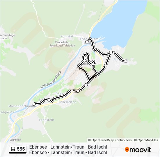 555 Route: Schedules, Stops & Maps - Ebensee Hauptstraße (Updated)