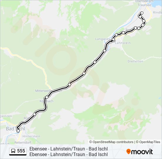 555 Route: Schedules, Stops & Maps - Ebensee Bahnhof (Updated)