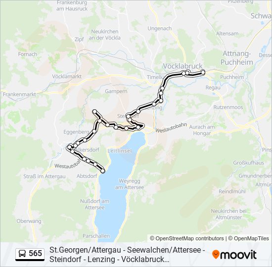 565 Route: Schedules, Stops & Maps - Attersee/A. Via St. Georgen/A ...