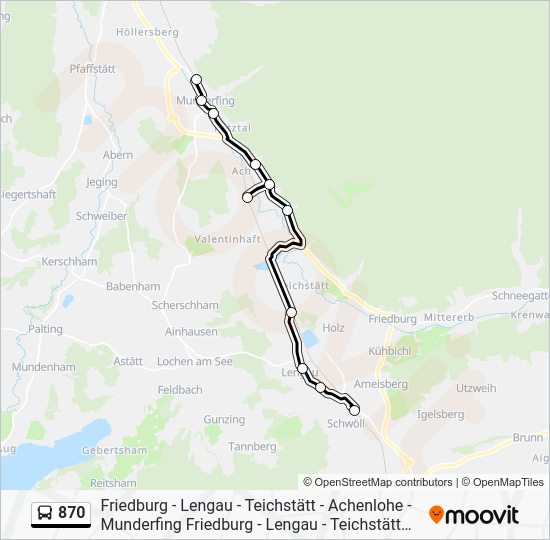 870 Route: Schedules, Stops & Maps - Munderfing Bahnhof (Updated)