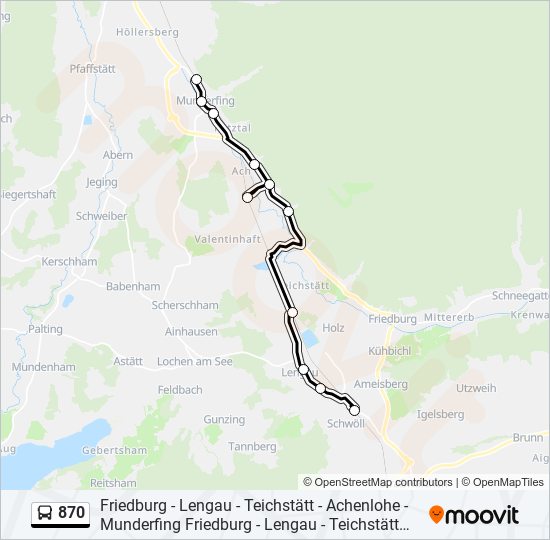 870 Route: Schedules, Stops & Maps - Munderfing Bahnhof (Updated)