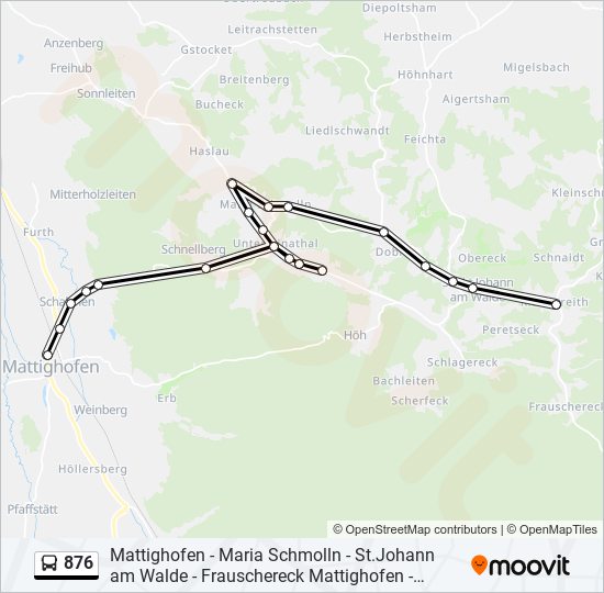876 Route: Fahrpläne, Haltestellen & Karten - St.Johann am Walde ...