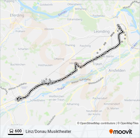 600 Route: Schedules, Stops & Maps - Linz/Donau Musiktheater (Updated)