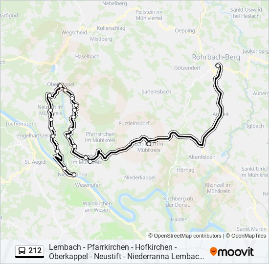 212 Route: Fahrpläne, Haltestellen & Karten - Rohrbach-Berg Busterminal ...