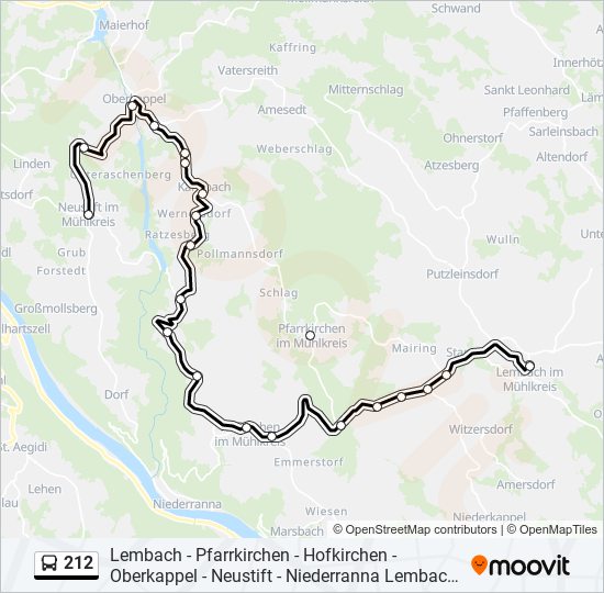 212 Route: Schedules, Stops & Maps - Lembach Im Mühlkreis Busterminal ...