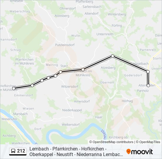 212 Route: Schedules, Stops & Maps - Hofkirchen Im Mühlkreis am Weiher ...