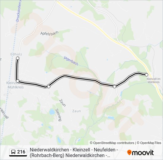 216 Route: Schedules, Stops & Maps - Kleinzell Im Mühlkreis Sturm/P+R ...