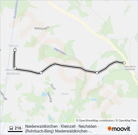 216 Route: Schedules, Stops & Maps - Kleinzell Im Mühlkreis Sturm/P+R ...