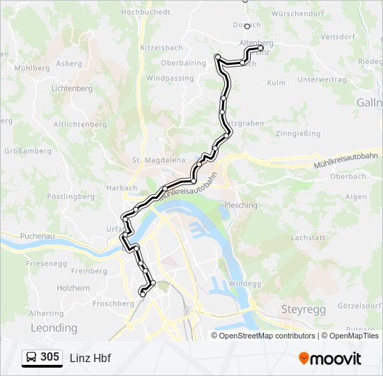 305 Route: Schedules, Stops & Maps - Linz/Donau Hbf (Busterminal) (Updated)