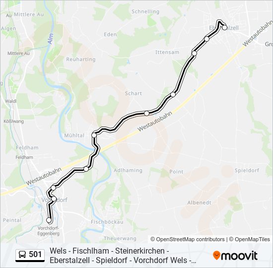 501 Route: Schedules, Stops & Maps - Eberstalzell Ortsmitte ...
