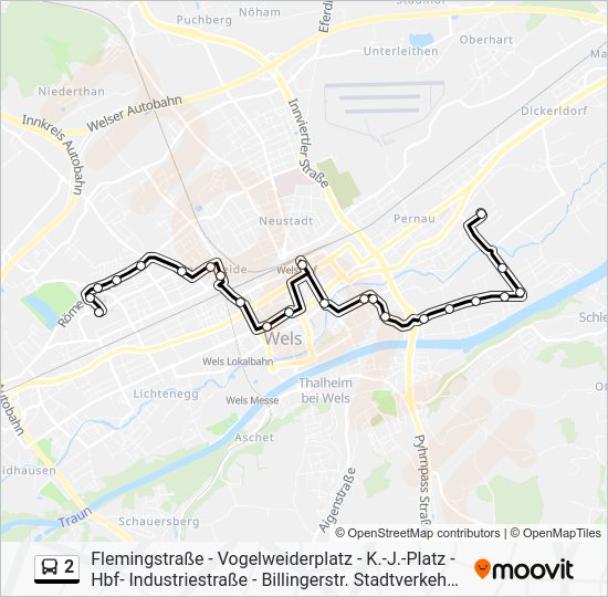 2 Route: Schedules, Stops & Maps - Wels Billingerstraße (Updated)