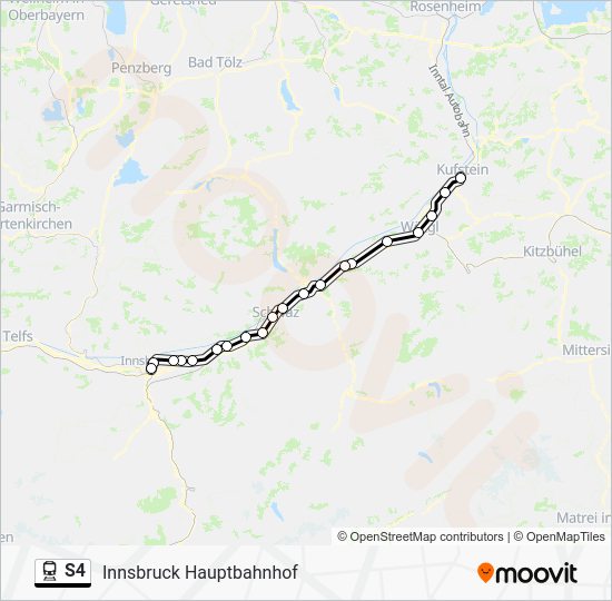 s4 Route: Fahrpläne, Haltestellen & Karten - Innsbruck Hauptbahnhof ...