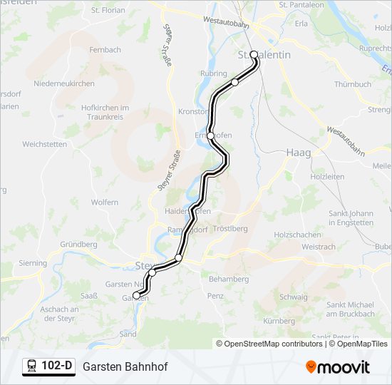 102d Route: Schedules, Stops & Maps - Garsten Bahnhof (Updated)