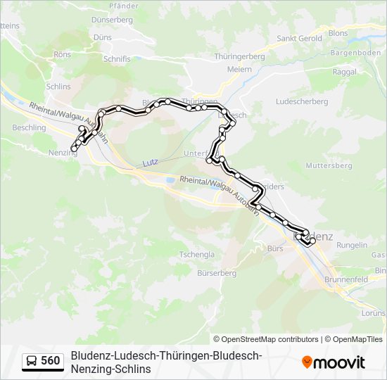 560 Route: Schedules, Stops & Maps - Bludenz Hl. Kreuzkirche (Updated)