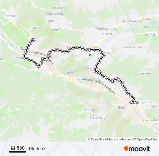 560 Route: Schedules, Stops & Maps - Bludenz (Updated)