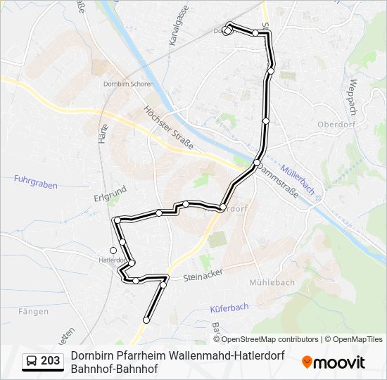203 Route: Schedules, Stops & Maps - Dornbirn Bahnhof (Updated)