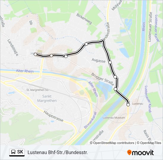 sk Route: Schedules, Stops & Maps - Lustenau Bhf-Str./Bundesstr. (Updated)