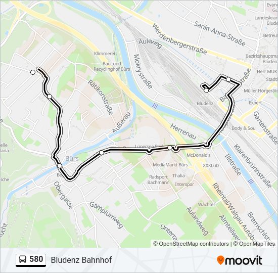 580 Route: Schedules, Stops & Maps - Bludenz Bahnhof (Updated)