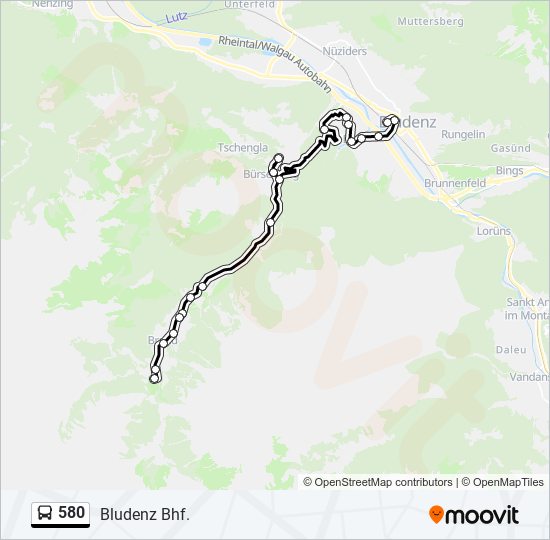 580 Route: Schedules, Stops & Maps - Bludenz Bahnhof (Updated)