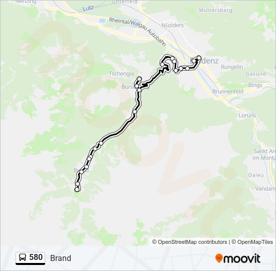 580 Route: Schedules, Stops & Maps - Brand Palüdbahn (Updated)